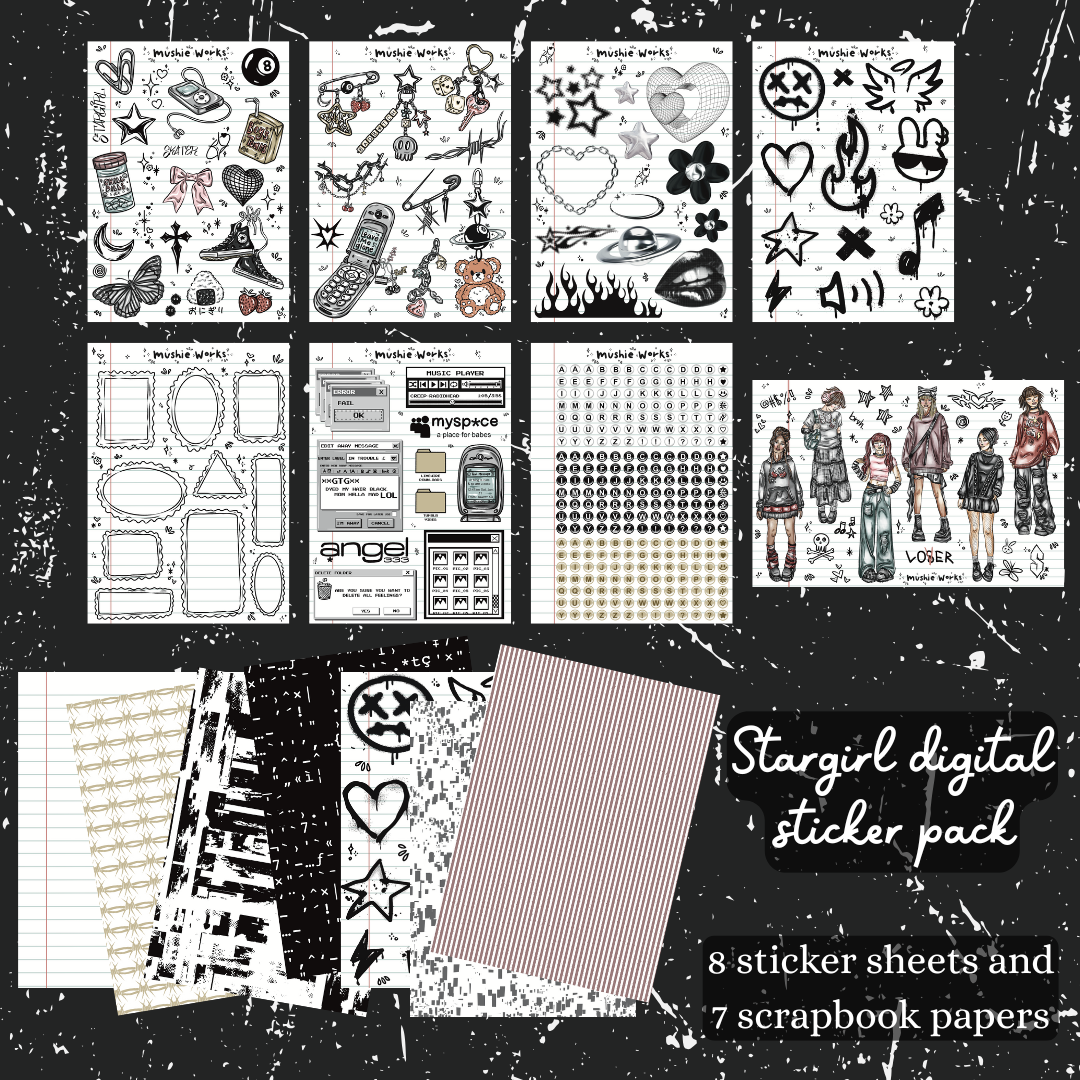 Stargirl Collection Sticker Bundle - Digital Sticker Pack – Mushie Works