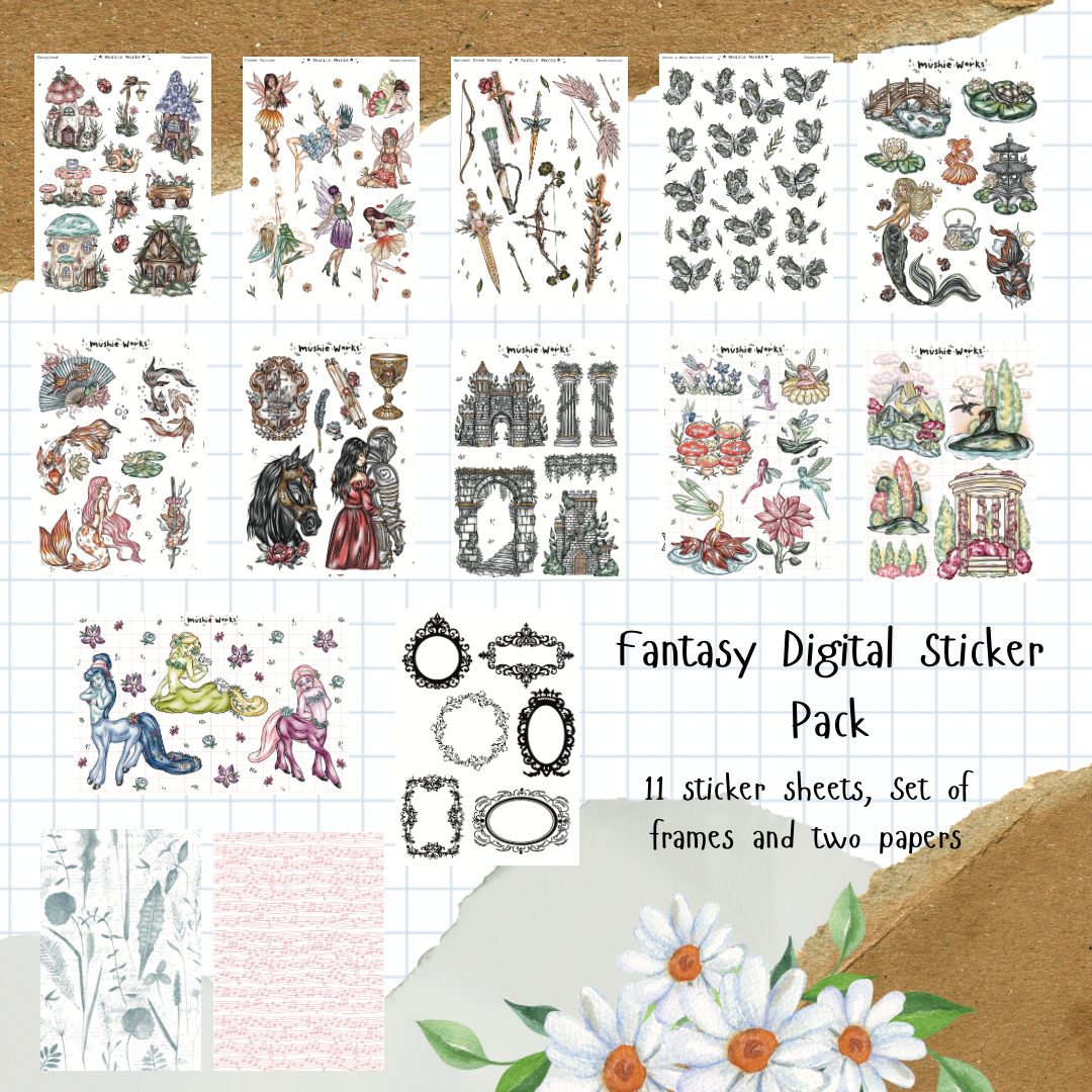Fantasy Digital Sticker Pack - Digital Download – Mushie Works