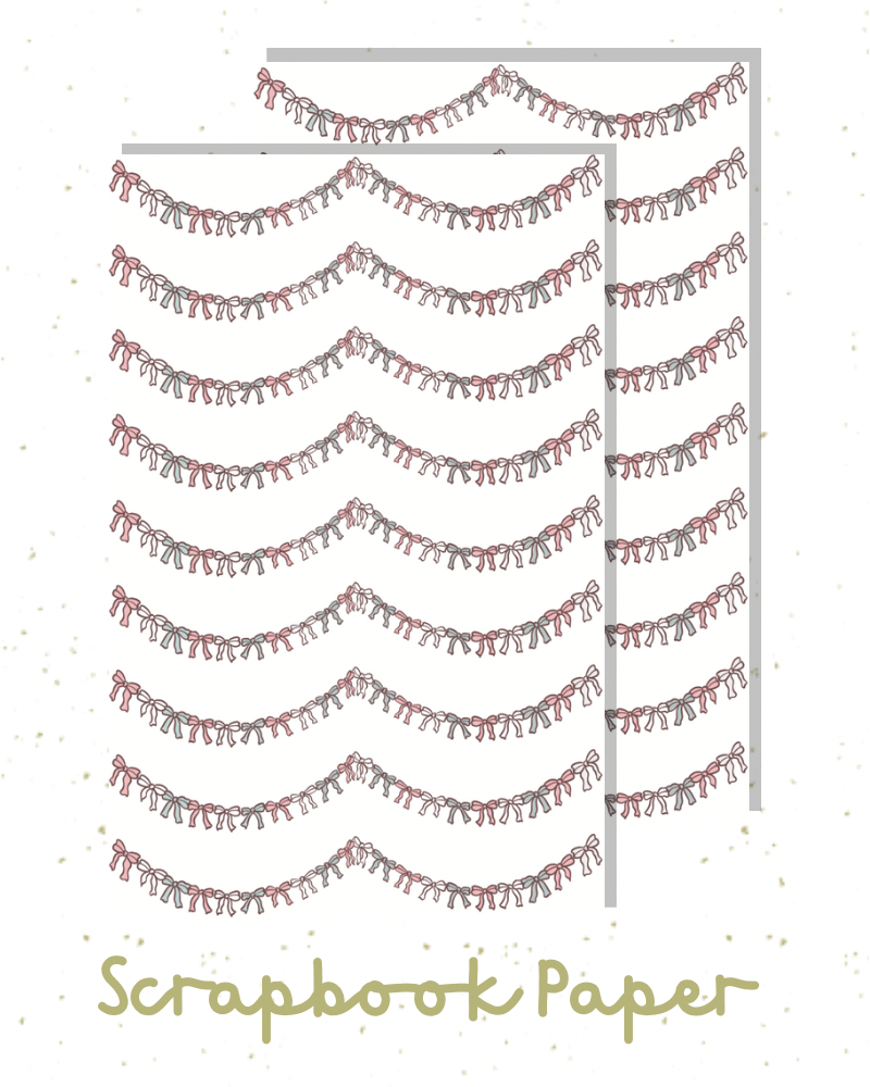 Garland Of Bows Scrapbook Paper – Mushie Works